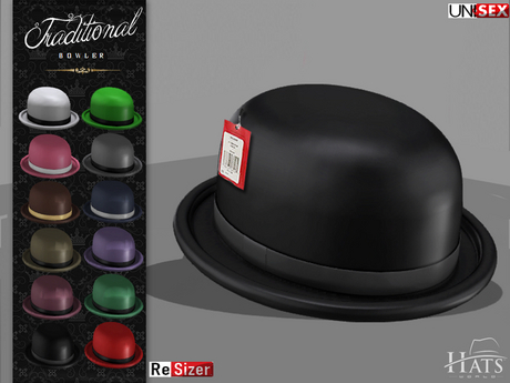 Second Life Marketplace - [HW] TRADITIONAL BOWLER HATS